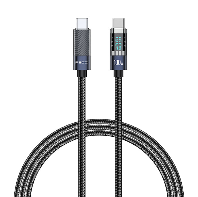 Recci Crystal Dual Type-C Cable PD 100W 1.2m | iCase Stores Fast Charging Cable for iPhone ...