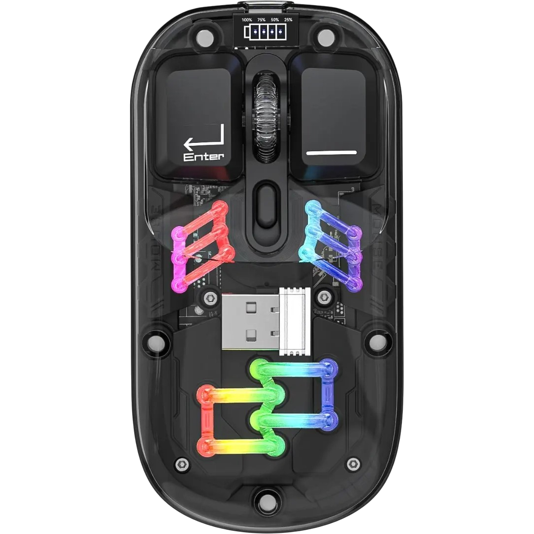 Recci Space Capsule Series Multimode Wireless Transparent Design Mouse ...