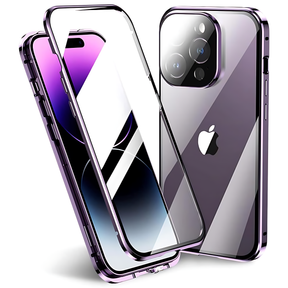 Full Body 360 Double-Sided Tempered Glass Case with Aluminum Frame ...