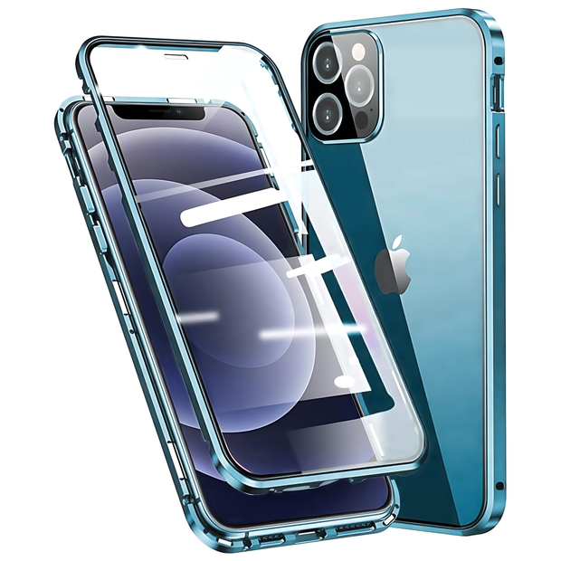 Full Body 360 Double Sided Tempered Glass Case With Aluminum Frame