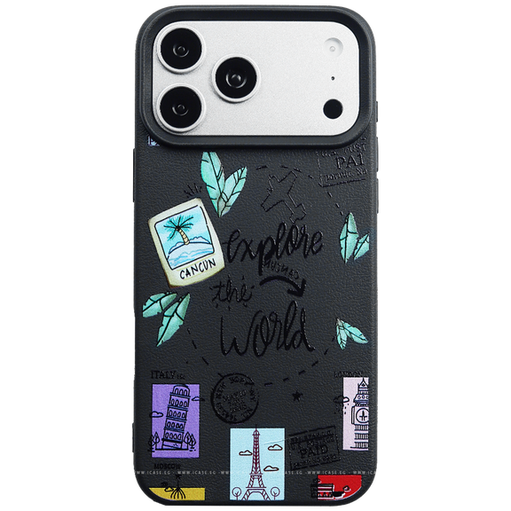 Explore the World iPhone Case | Travel Map Leather Texture Cover ...