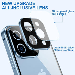 Full Body 360 Double-Sided Tempered Glass Case with Aluminum Frame ...