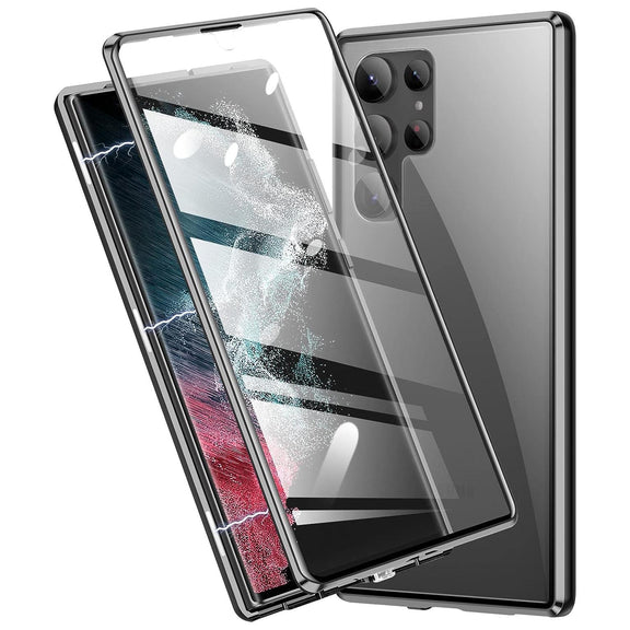 Full Body 360 Double-Sided Tempered Glass Case with Aluminum Frame ...