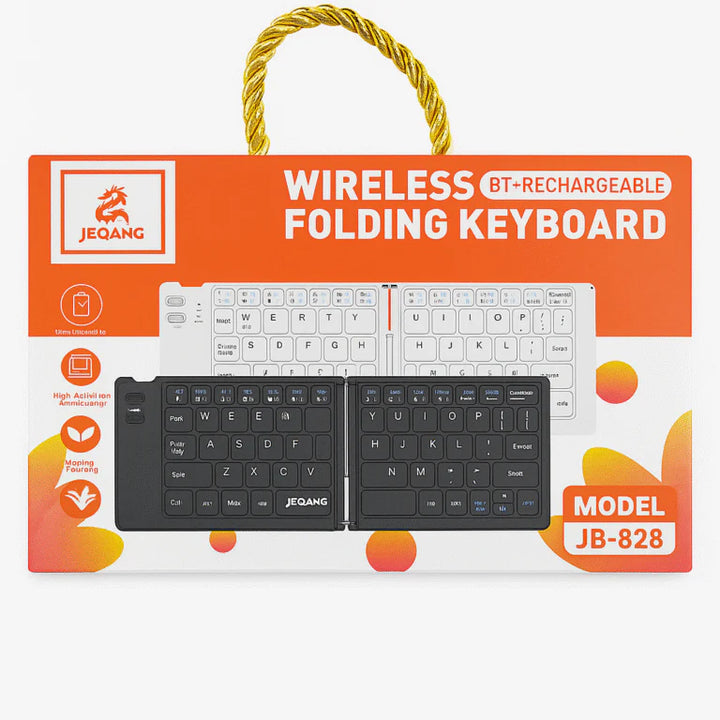 JEQANG Wireless Folding Keyboard Bluetooth Rechargeable Portable ...