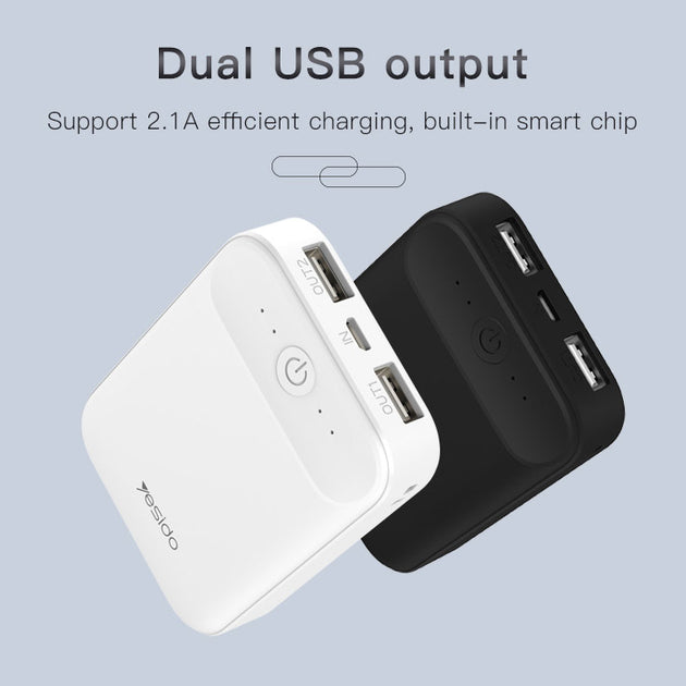 Yesido Mini Power Bank With Dual USB 10000mAh – iCase Stores