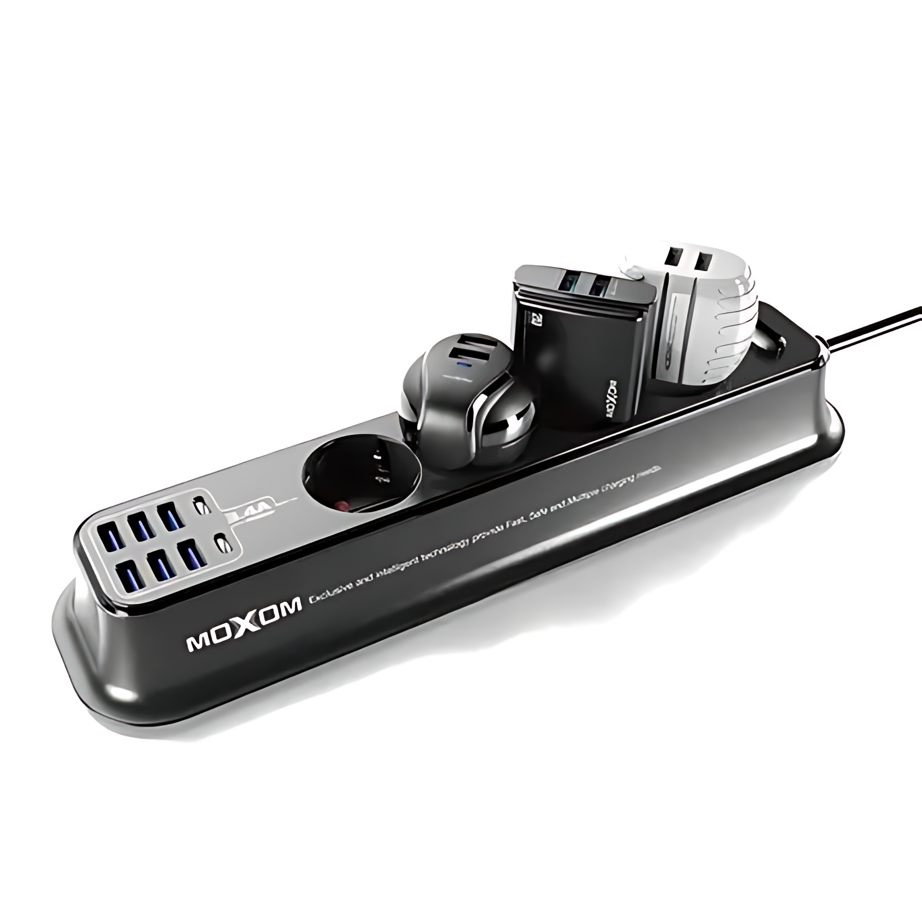 Moxom Safety Power Strip with 4 Sockets & 8 USB Ports (6 USB, 2 USB Ty ...