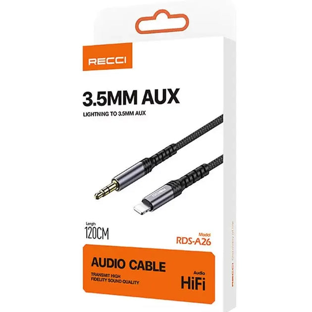 Recci Lightning To 3.5mm Aux Audio Cable | iCase Stores