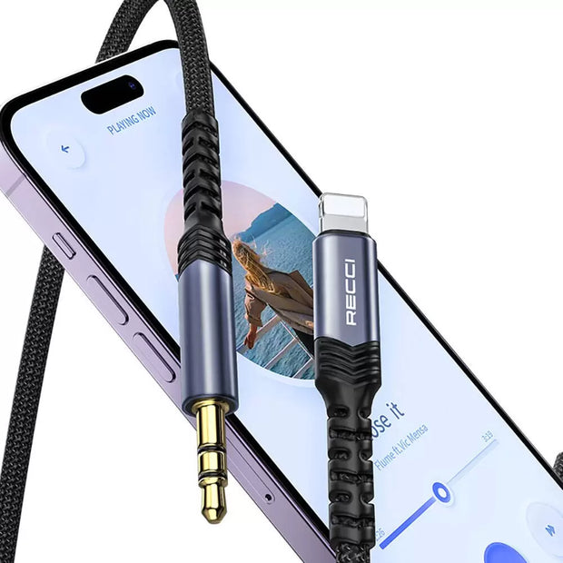 Recci Lightning To 3.5mm Aux Audio Cable | iCase Stores