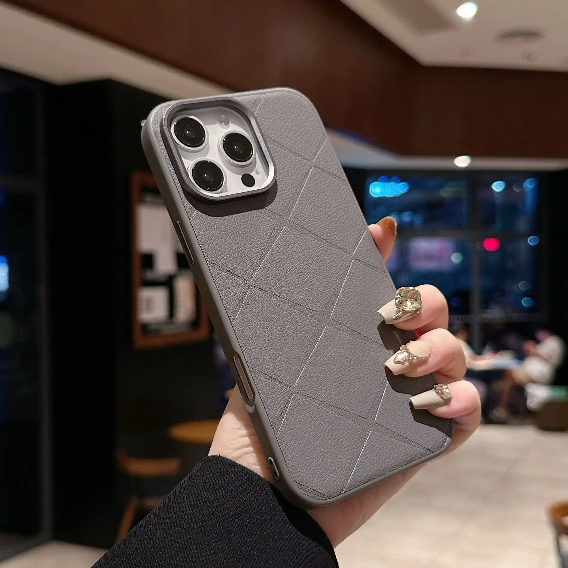 Rhombus Leather Metal Camera Protection Case – iCase Stores