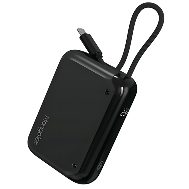 Mangotek 10000mAh Power Bank 30W with Built-in USB-C Cable | Compact ...