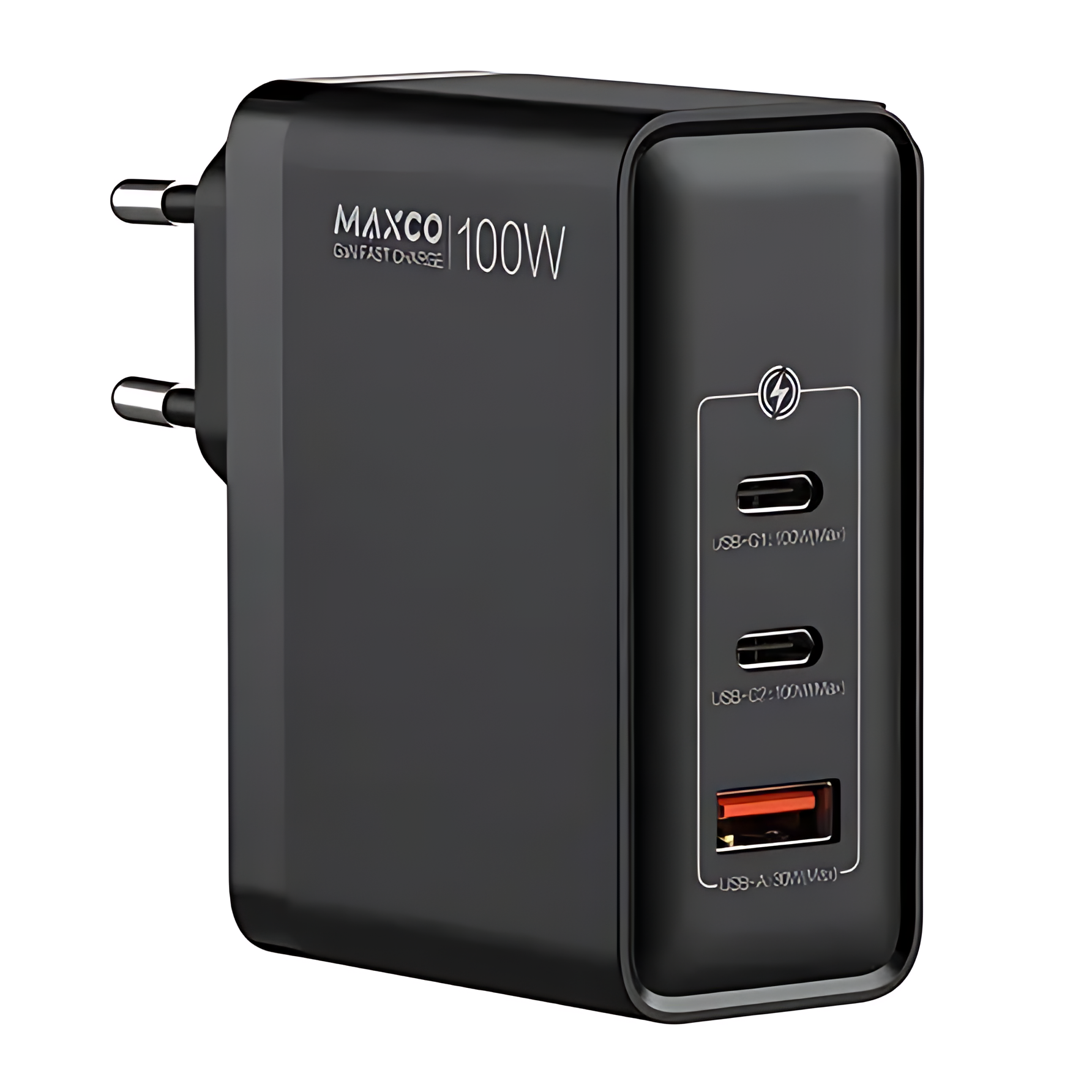 Maxco GaN Fast Charger PD 100W 3-Ports EU Plug | iCase Stores USB-C ...