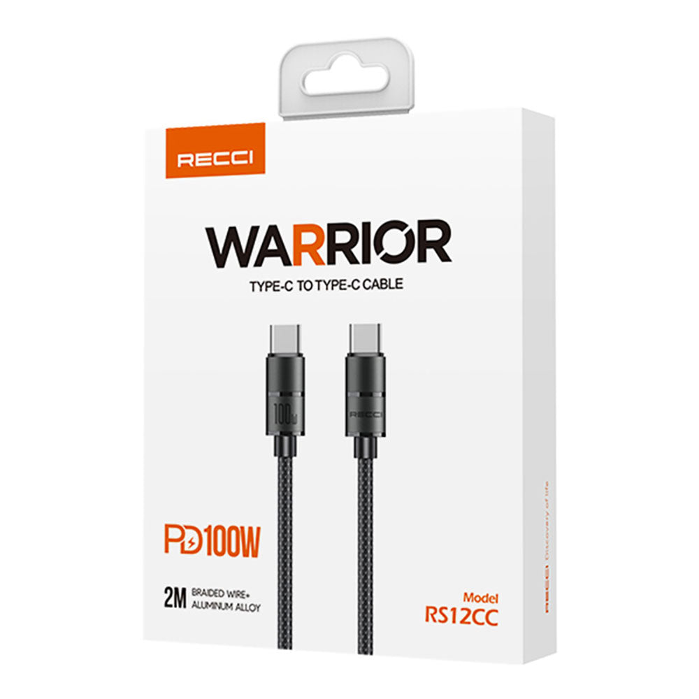 Recci RS12CC Warrior Series Type-C to Type-C Cable 100W | PD Fast ...