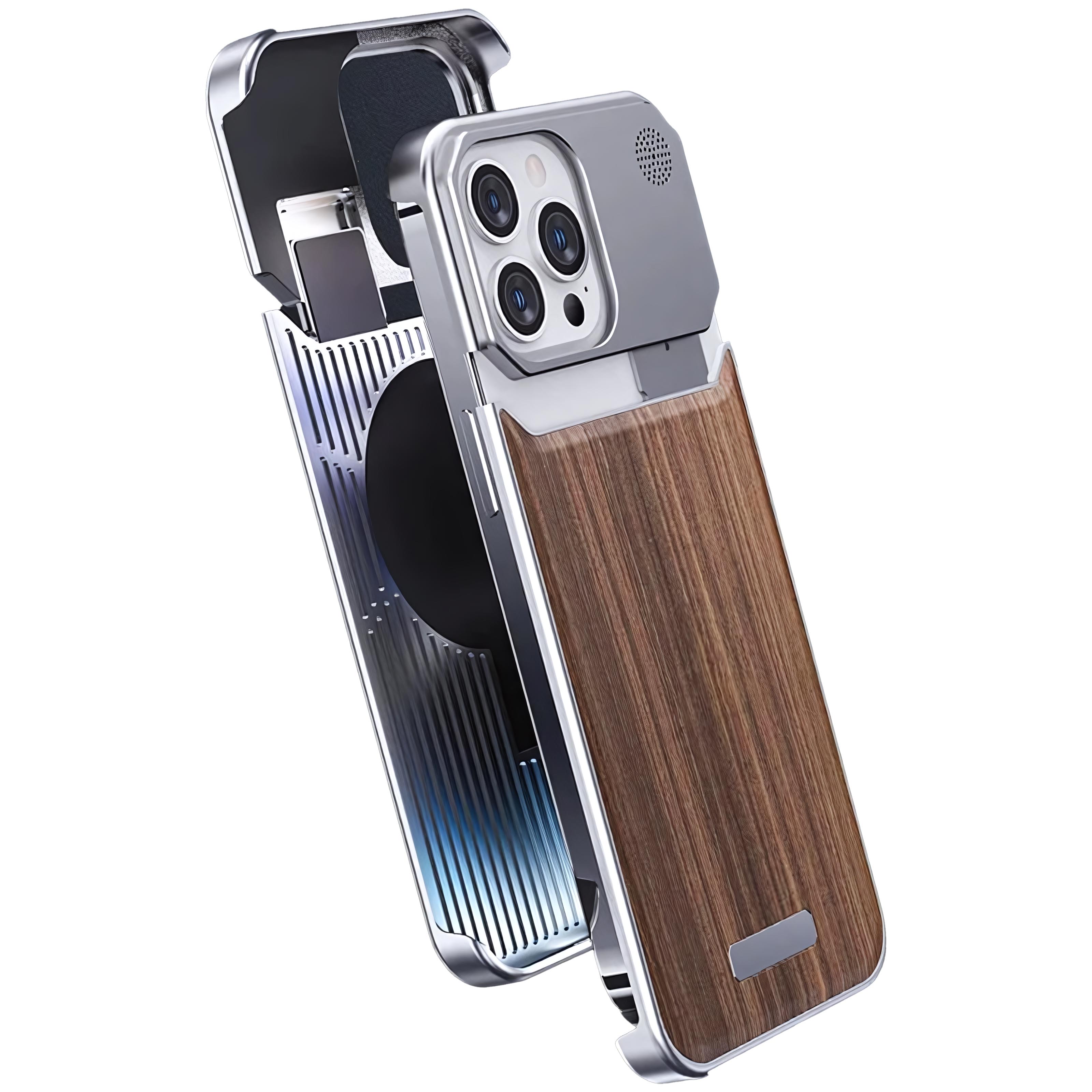 Frameless Metal Walnut Wood Case - iCase Stores