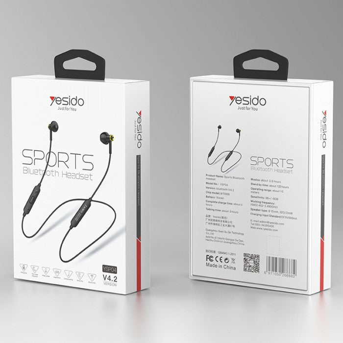 Yesido Sports Bluetooth Wireless Earphones With Noise Reduction ...